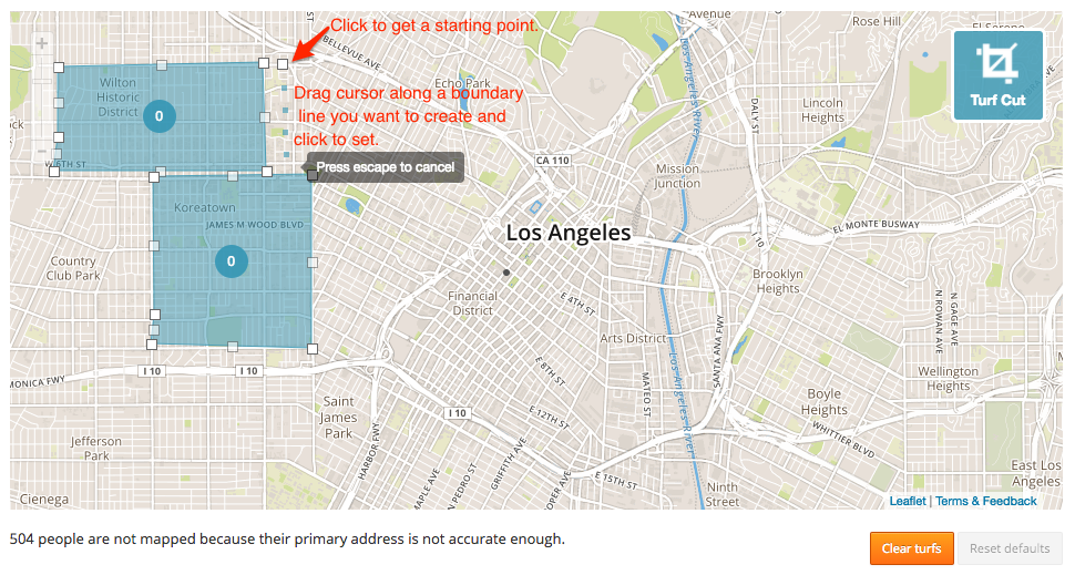 How to use map view and turf cut in NationBuilder