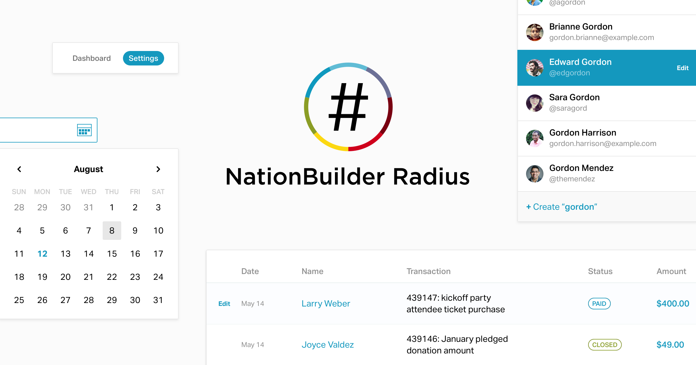 Sub navigation - NationBuilder Design