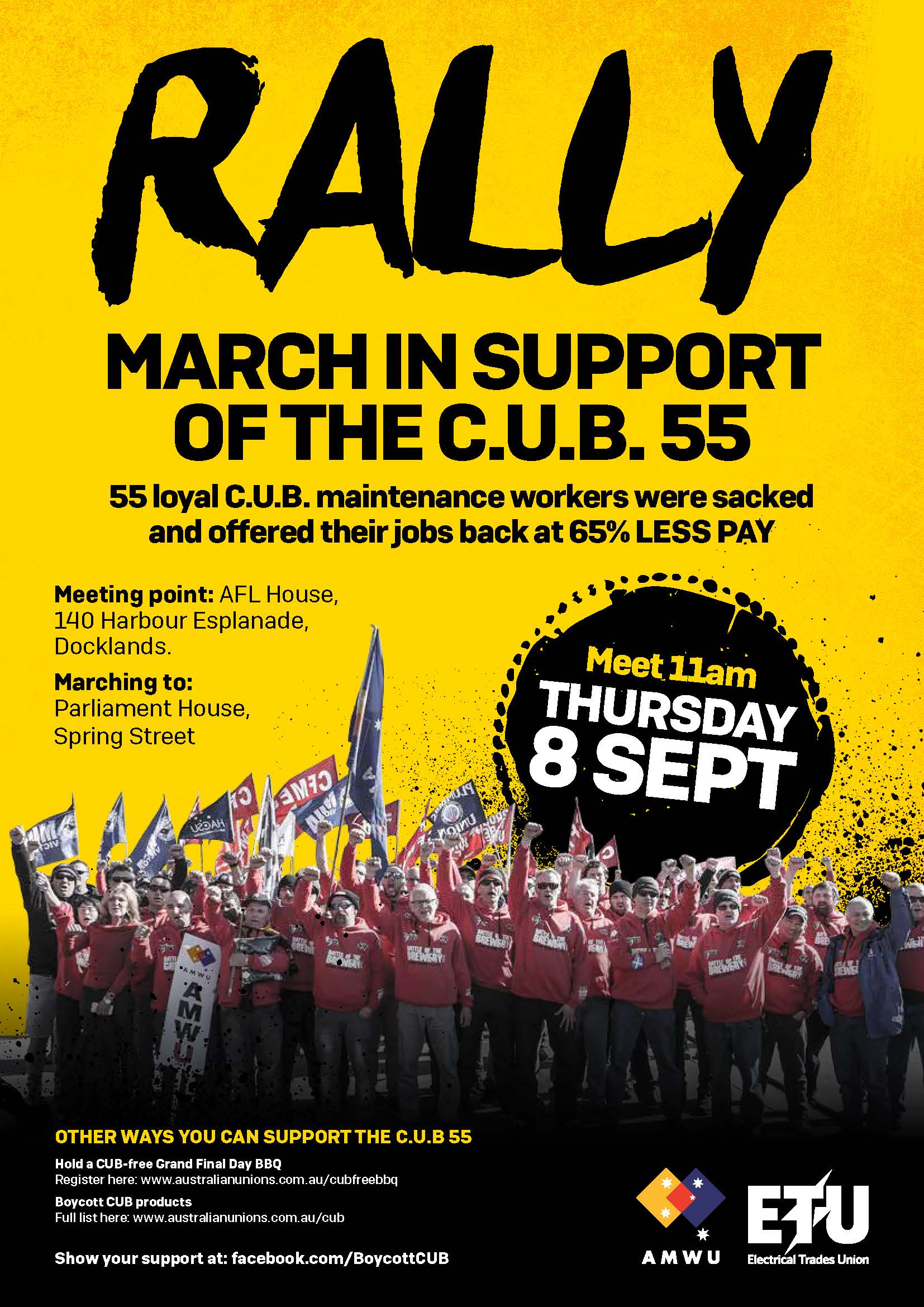 Rally & March in support of the CUB 55 - Australian Manufacturing ...