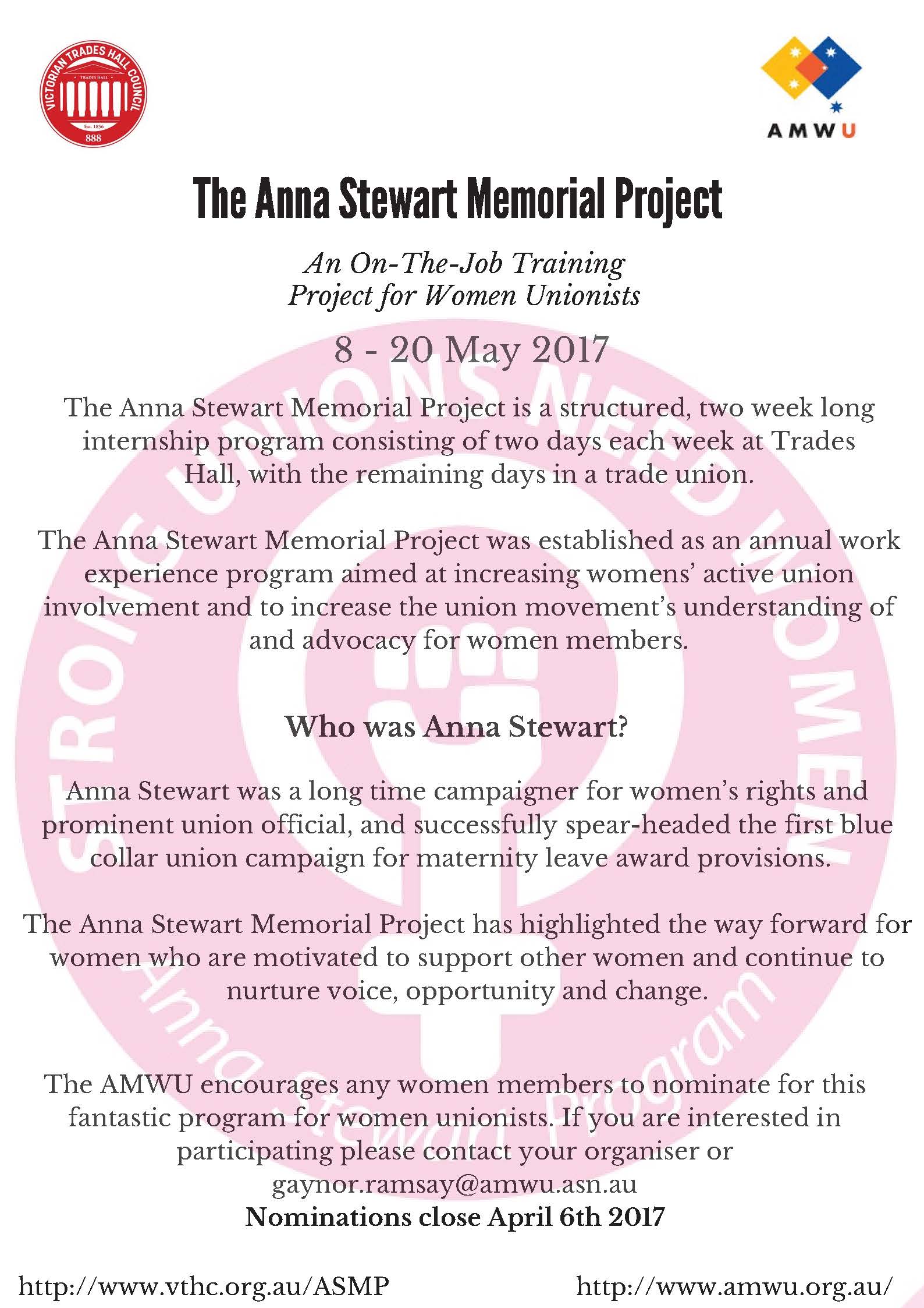Anna Stewart Memorial Project - Australian Manufacturing Workers' Union ...