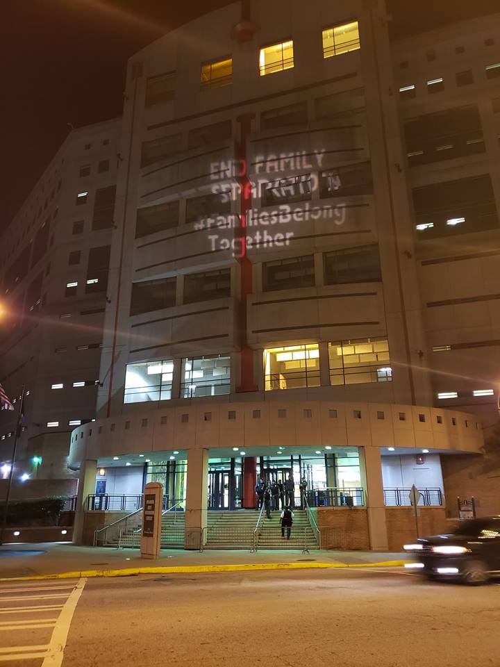 Projection Onto Atlanta Detention Center - Backbone Campaign