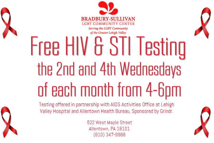 HIV & STI Testing - Bradbury-Sullivan LGBT Community Center