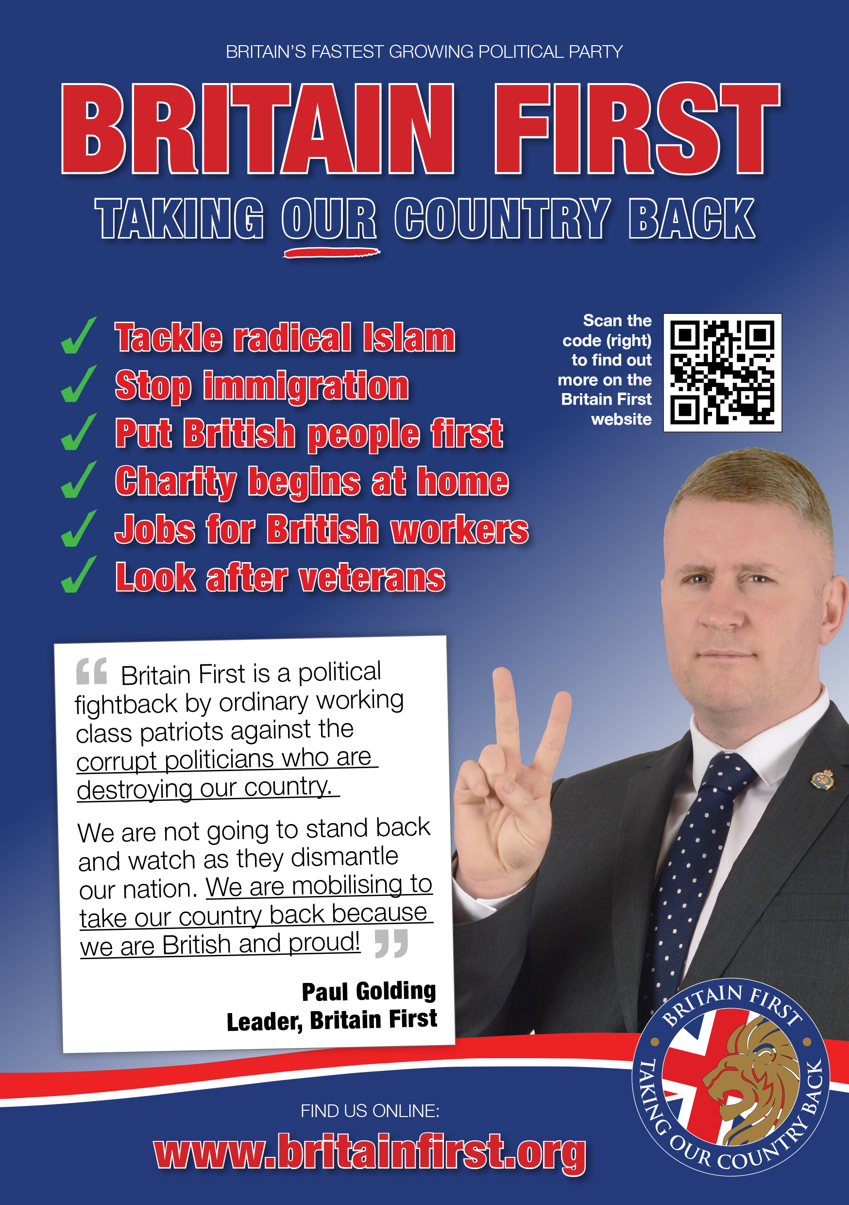 BRITAIN FIRST A5 GENERIC LEAFLET