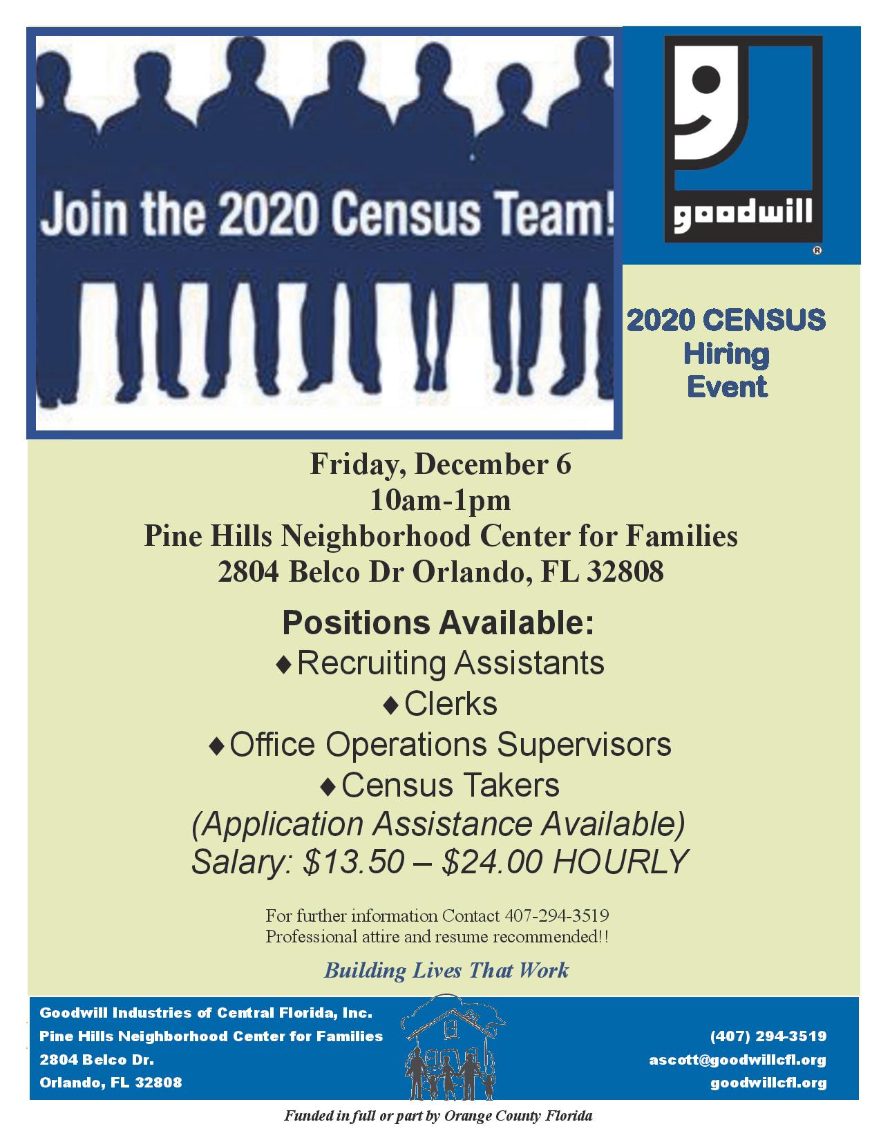 DECEMBER 6: Census Hiring Event! - Central Florida Urban League