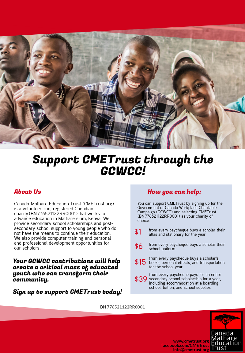 It's that time of year again! GCWCC starts today! - Canada-Mathare ...