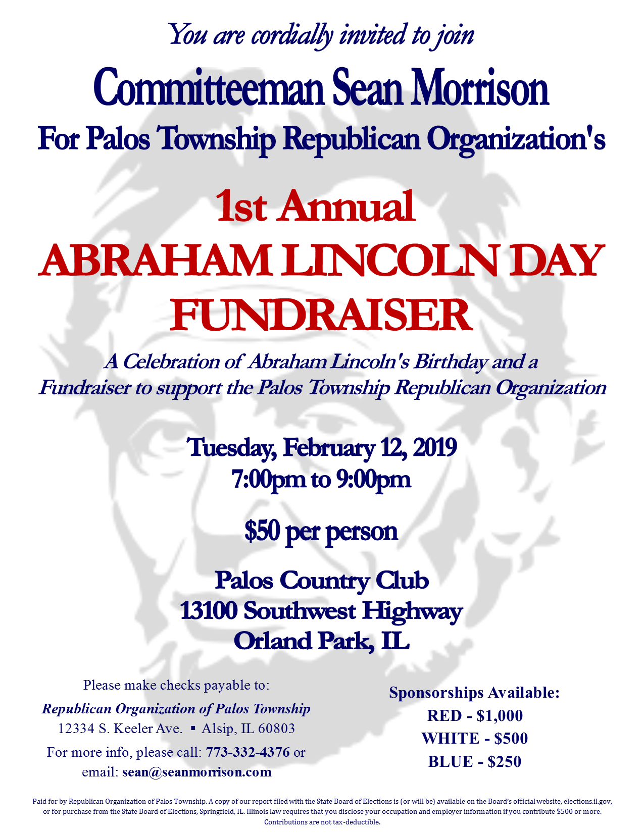 Palos Township Republican Organization’s 1st Annual Lincoln Day ...