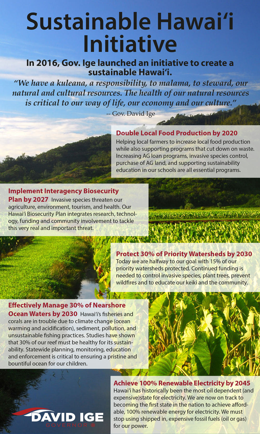 Sustainable Hawai’i Initiative - David Ige