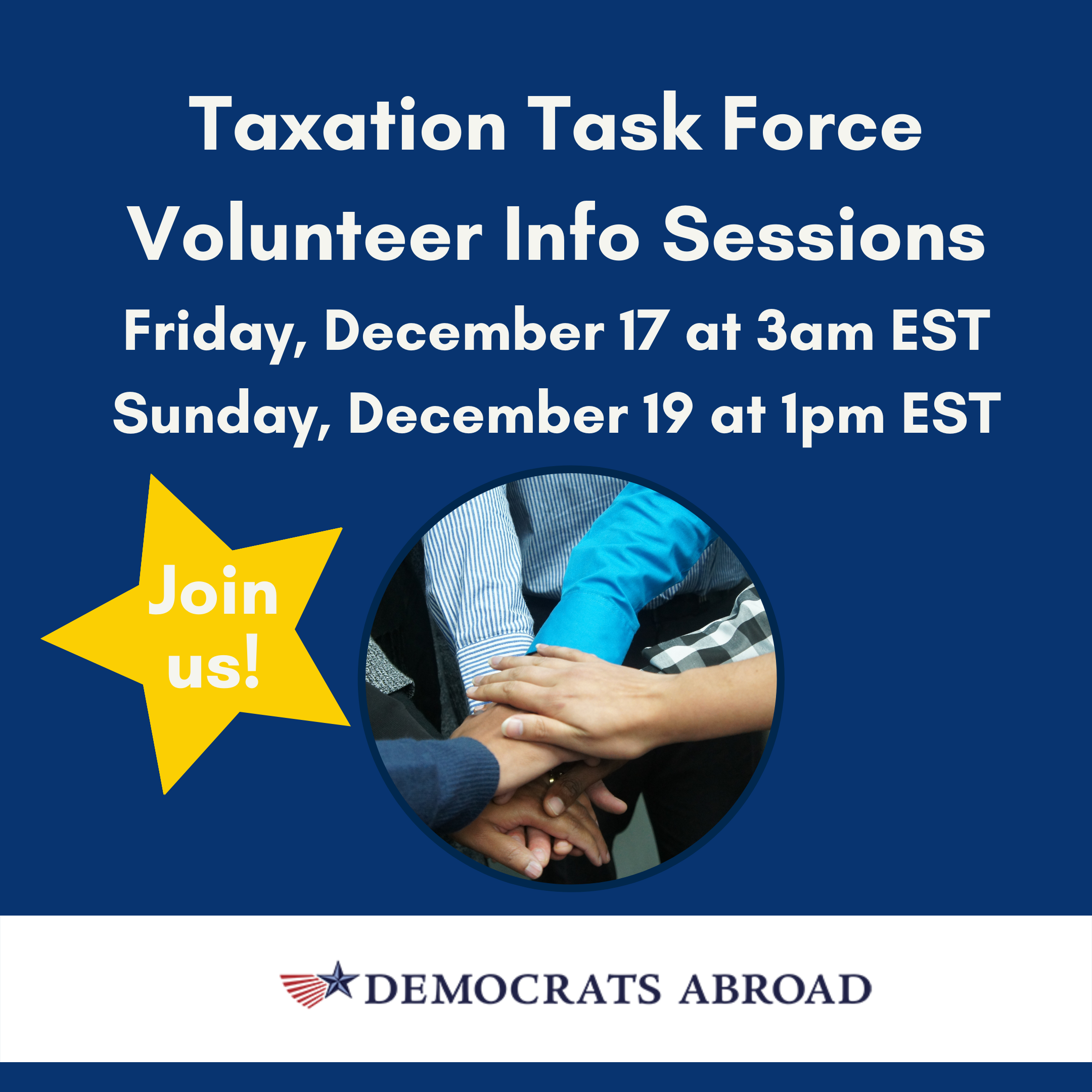 DA Taxation Task Force Volunteer Info Session (EMEA/Americas Friendly Time)