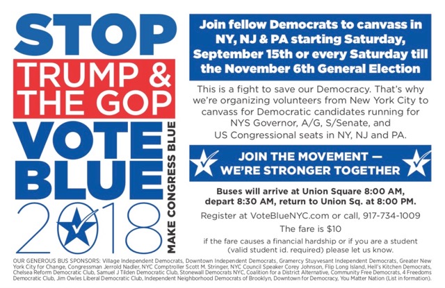 Vote Blue 2018 Bus Trips to Red District - DID