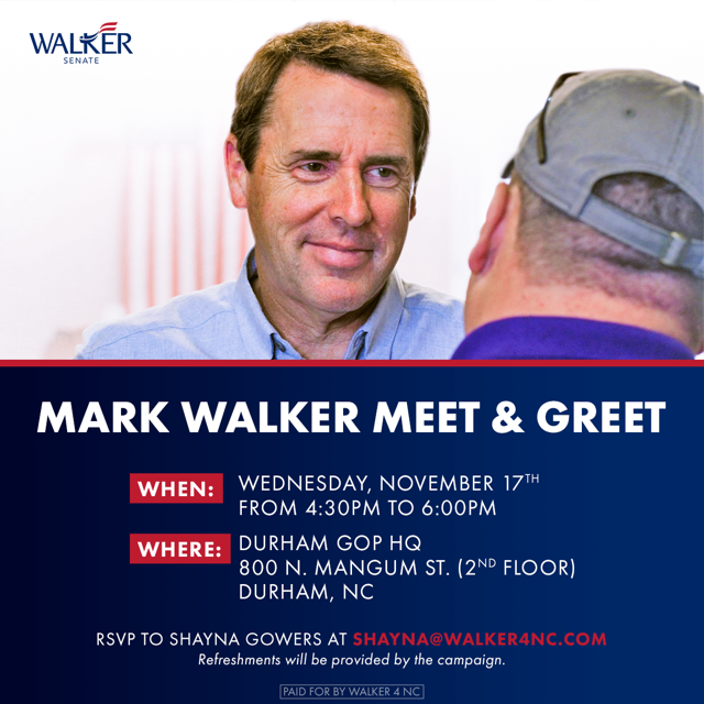 Mark Walker Meet & Greet - Durham County Republican Party