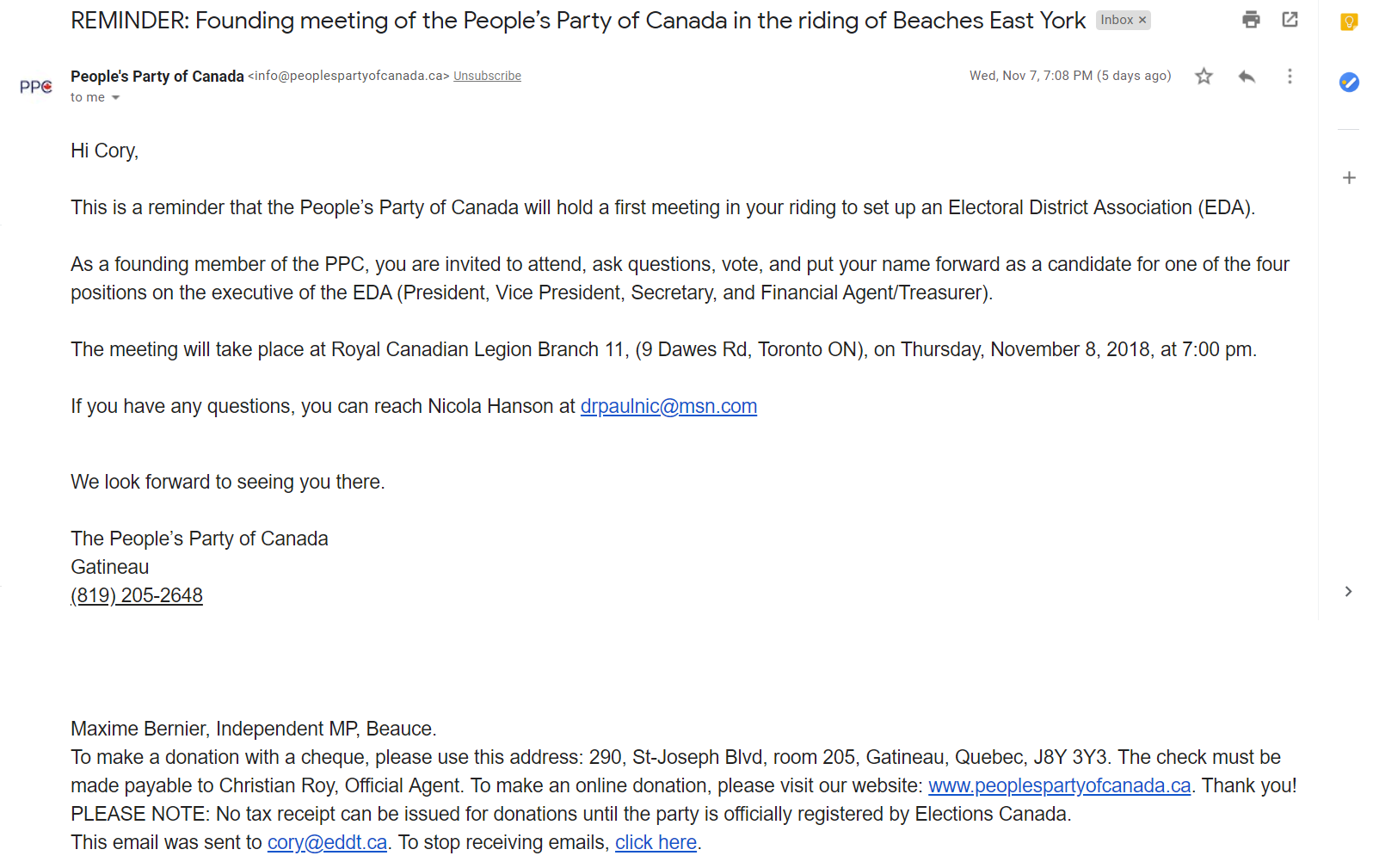 Political Email Tracker - November 12, 2018 - testerdigital