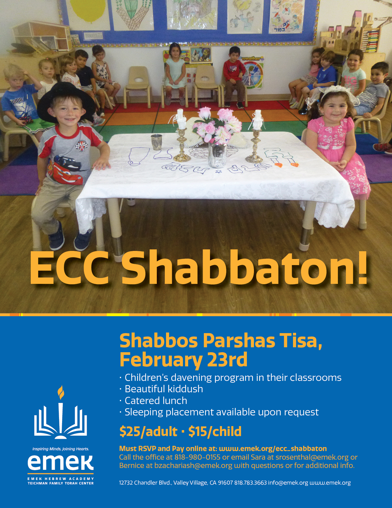 ECC Shabbaton Registration - Emek Hebrew Academy Revised 12-1-17