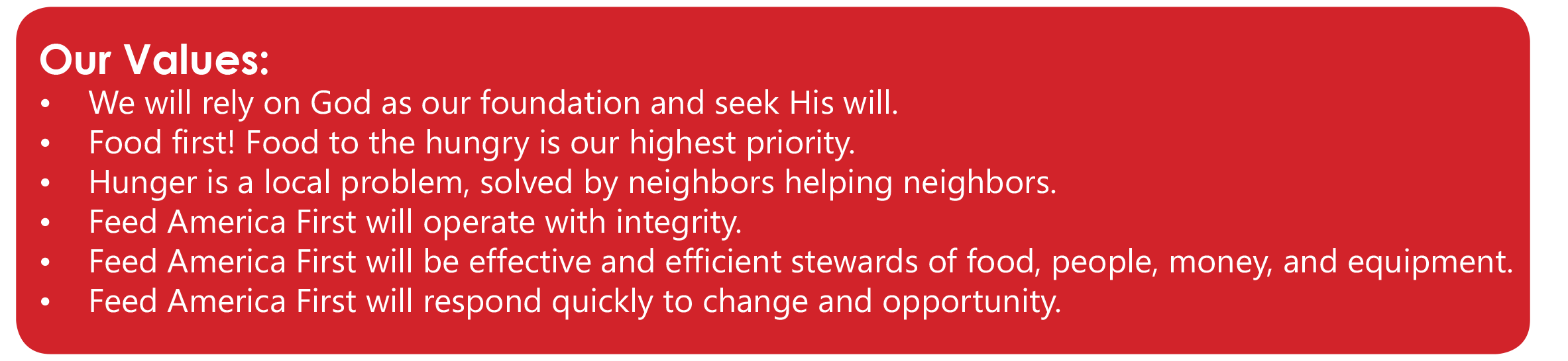 About Us - Feed America First