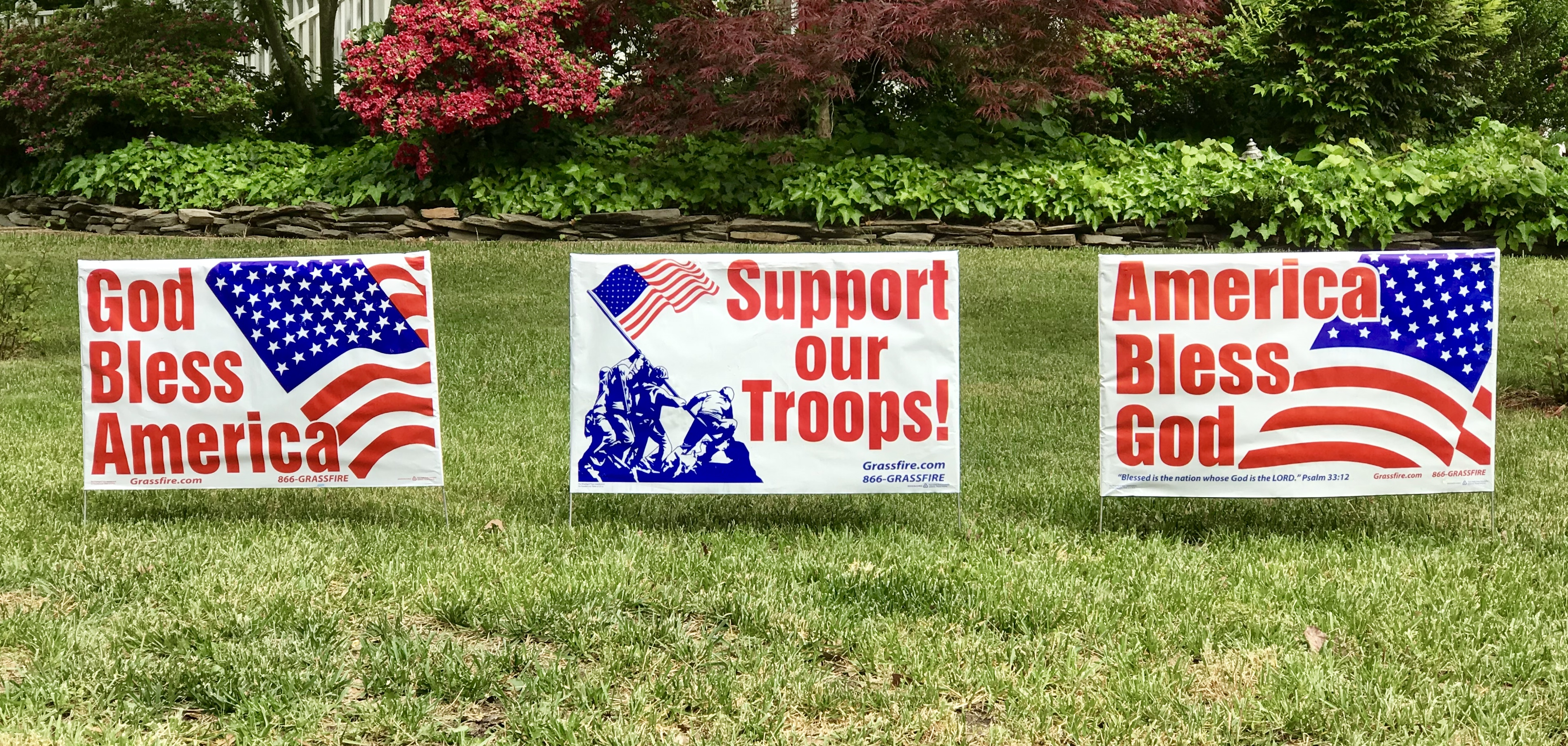 FREE "rush" shipping on "God Bless America" yard signs! - Grassfire