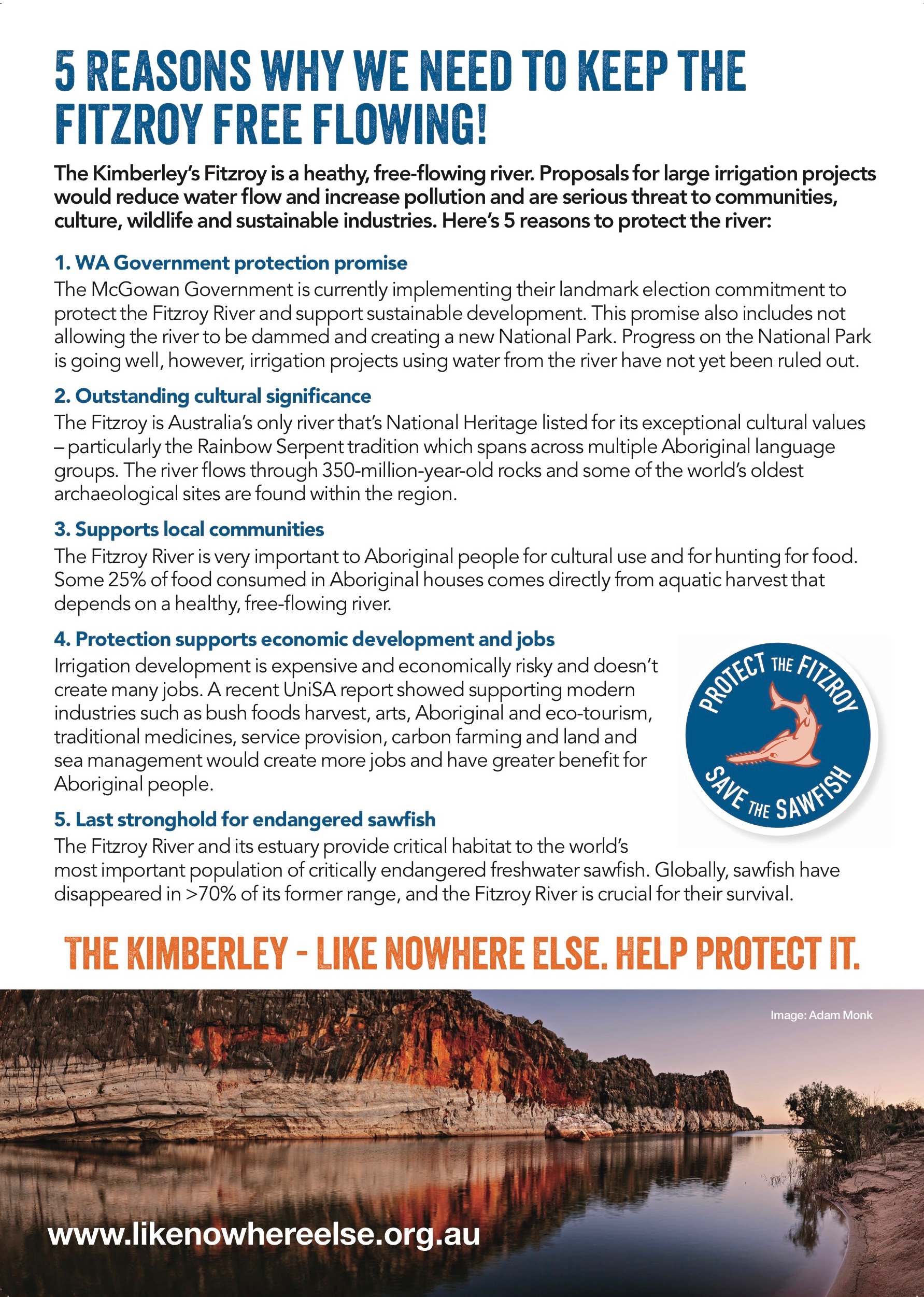 5 Reasons why we need to keep the Fitzroy free flowing! - Kimberley ...