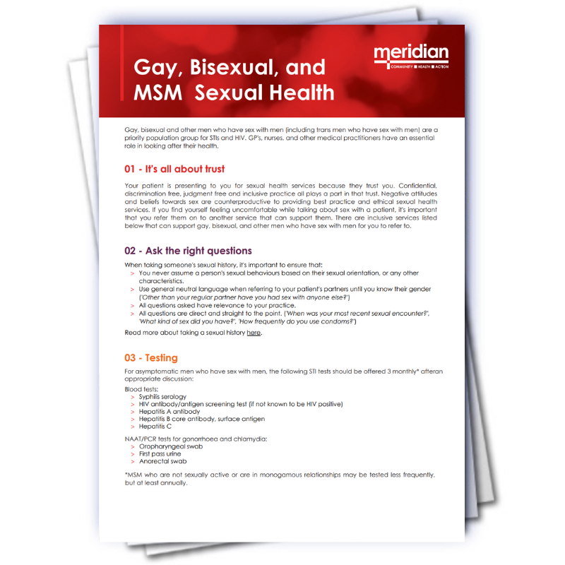 Gay, Bisexual, and MSM Sexual Health - Meridian