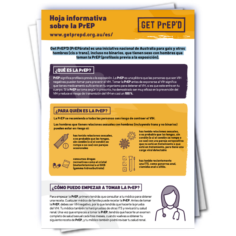 Get PrEPD Factsheet - Spanish - Meridian