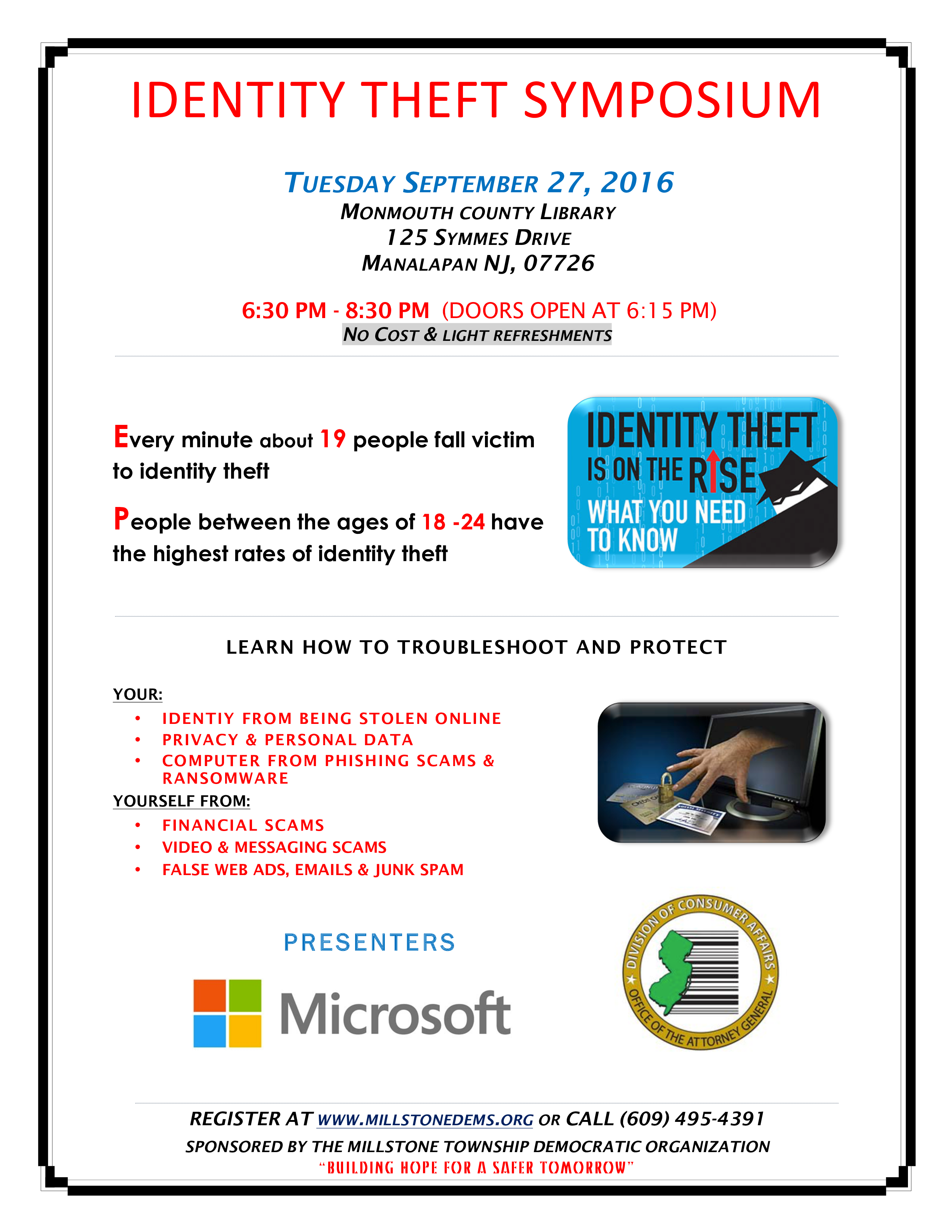 Identity theft symposium - Monmouth County Democrats