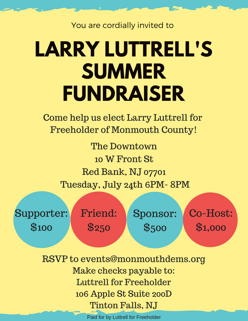 Larry Luttrell's Summer Fundraiser - Monmouth County Democrats