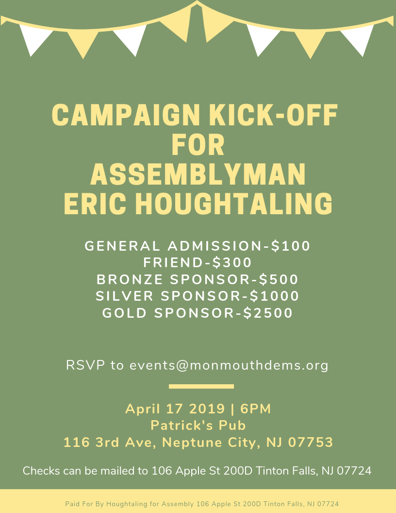 Assemblyman Houghtaling Campaign Kick-Off - Monmouth County Democrats