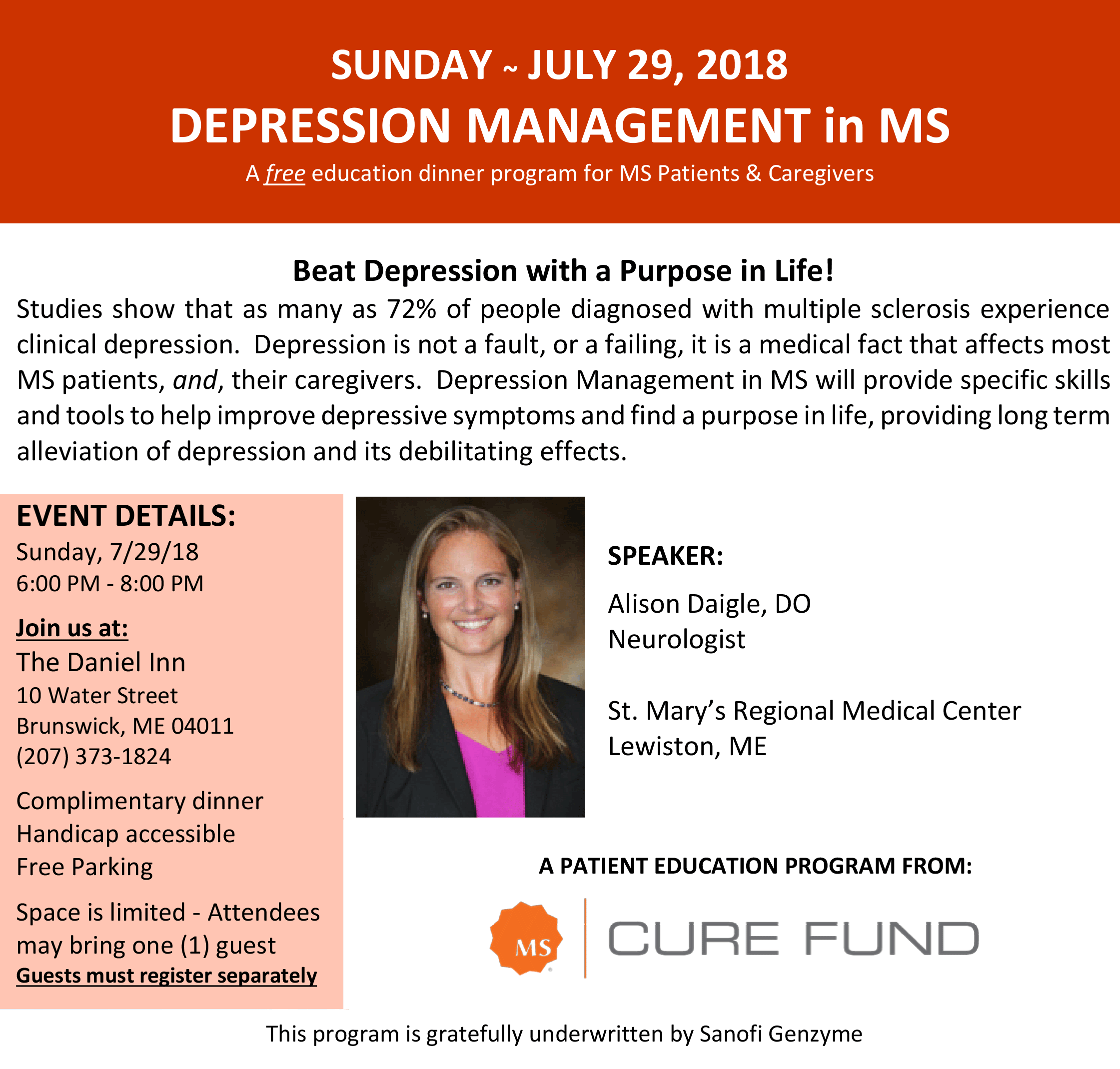 Depression Management in MS - Presented by Dr. Alison Daigle