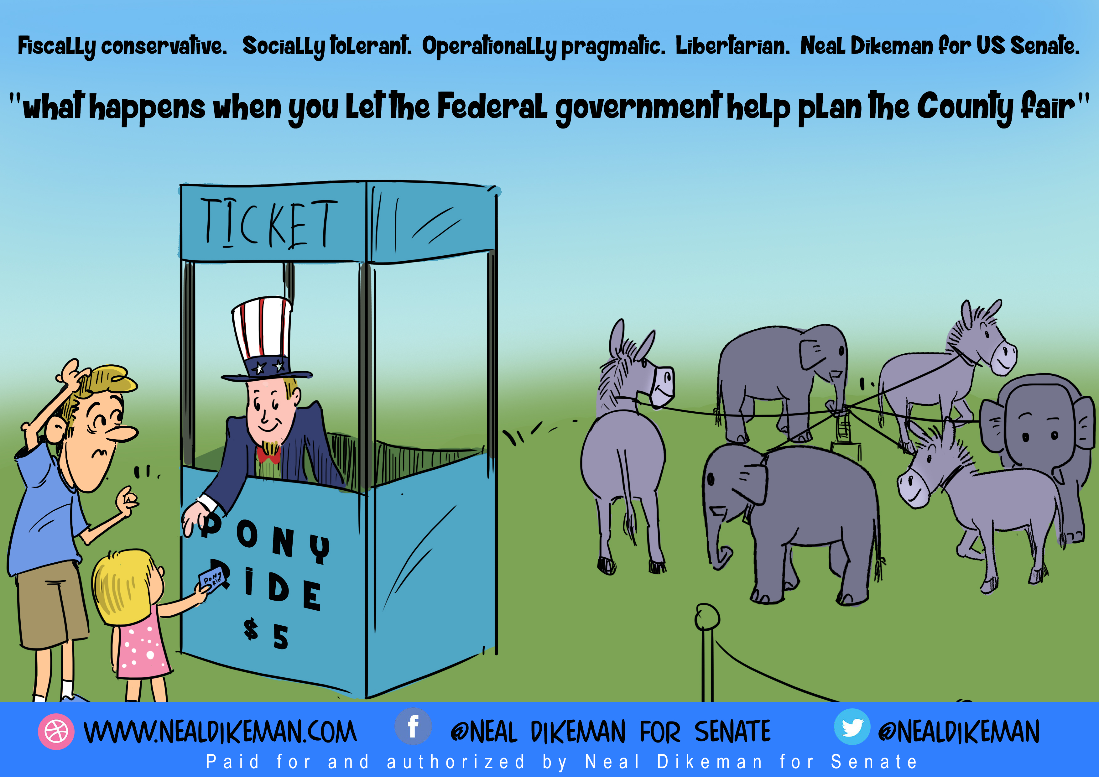 Libertarian Campaign Cartoons - Neal Dikeman for Senate