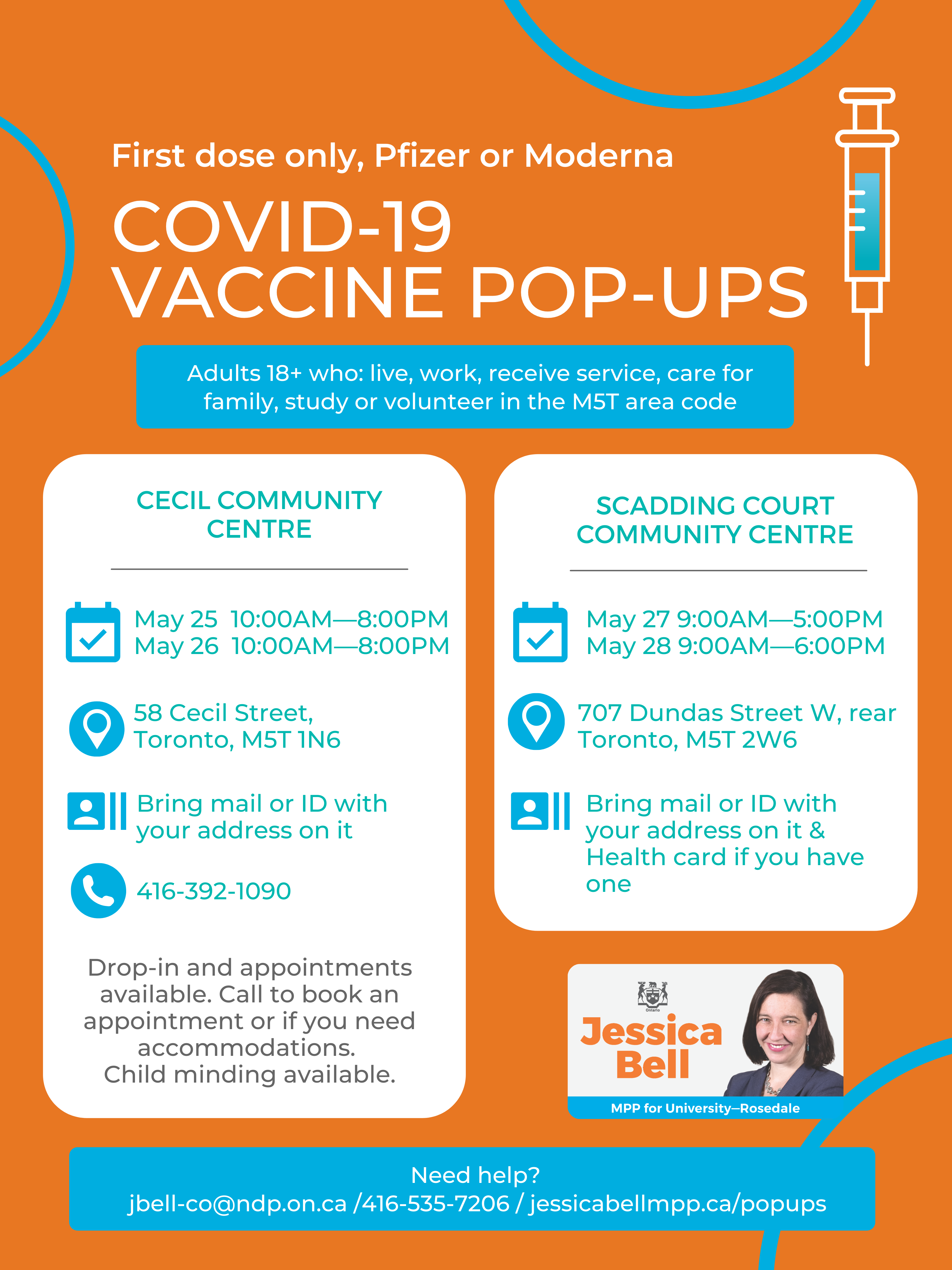 Vaccine pop-up clinics coming to UniRose! - Jessica Bell