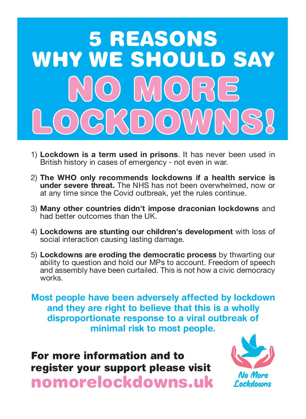 No more lockdowns! – from David Clews | Mask Covid Info