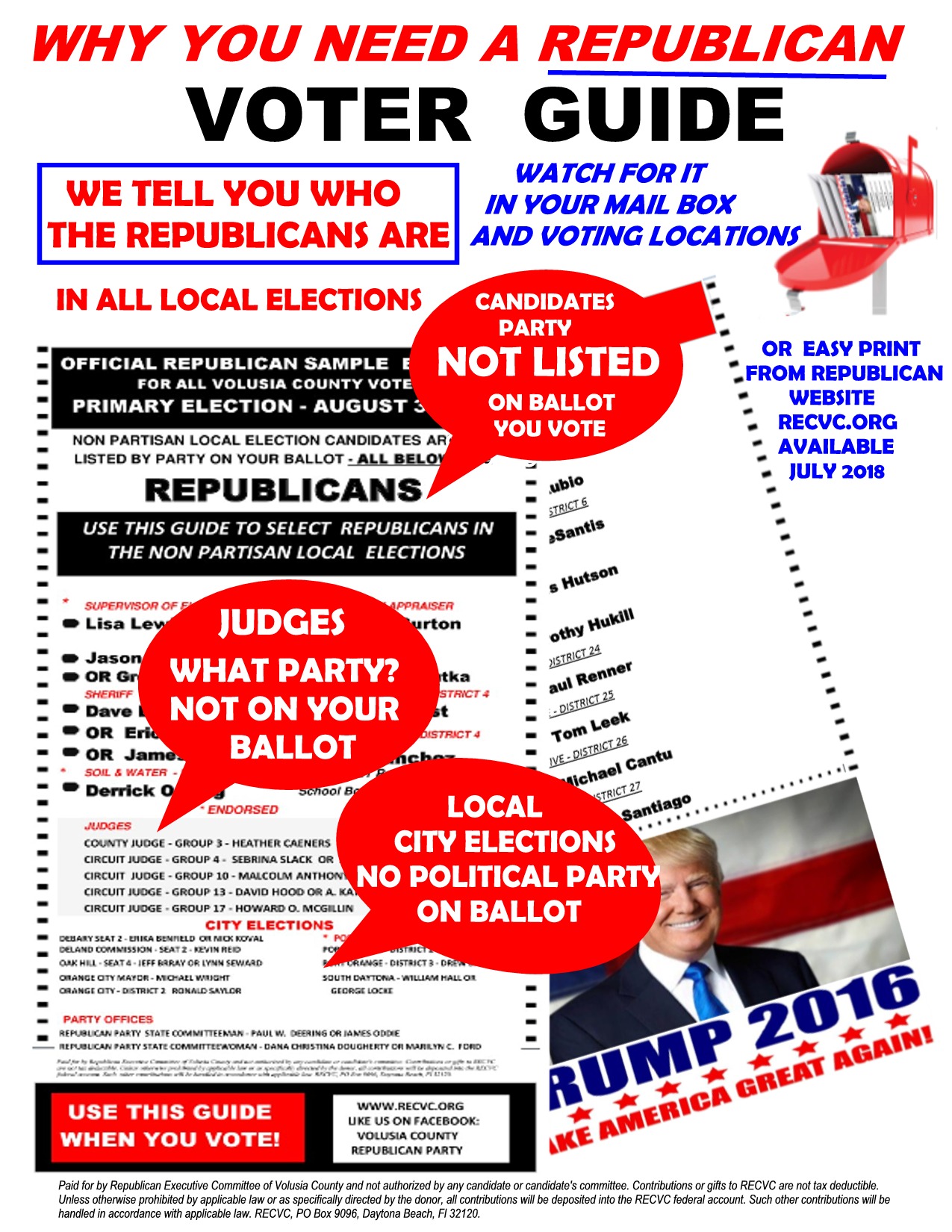 Elections - REPUBLICAN EXECUTIVE COMMITTEE OF VOLUSIA COUNTY